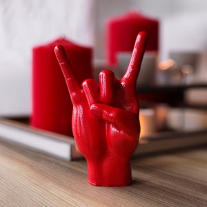 Metal Hand Rock Sign Sculpture Handcrafted Rock and Roll Inspired Decor ...