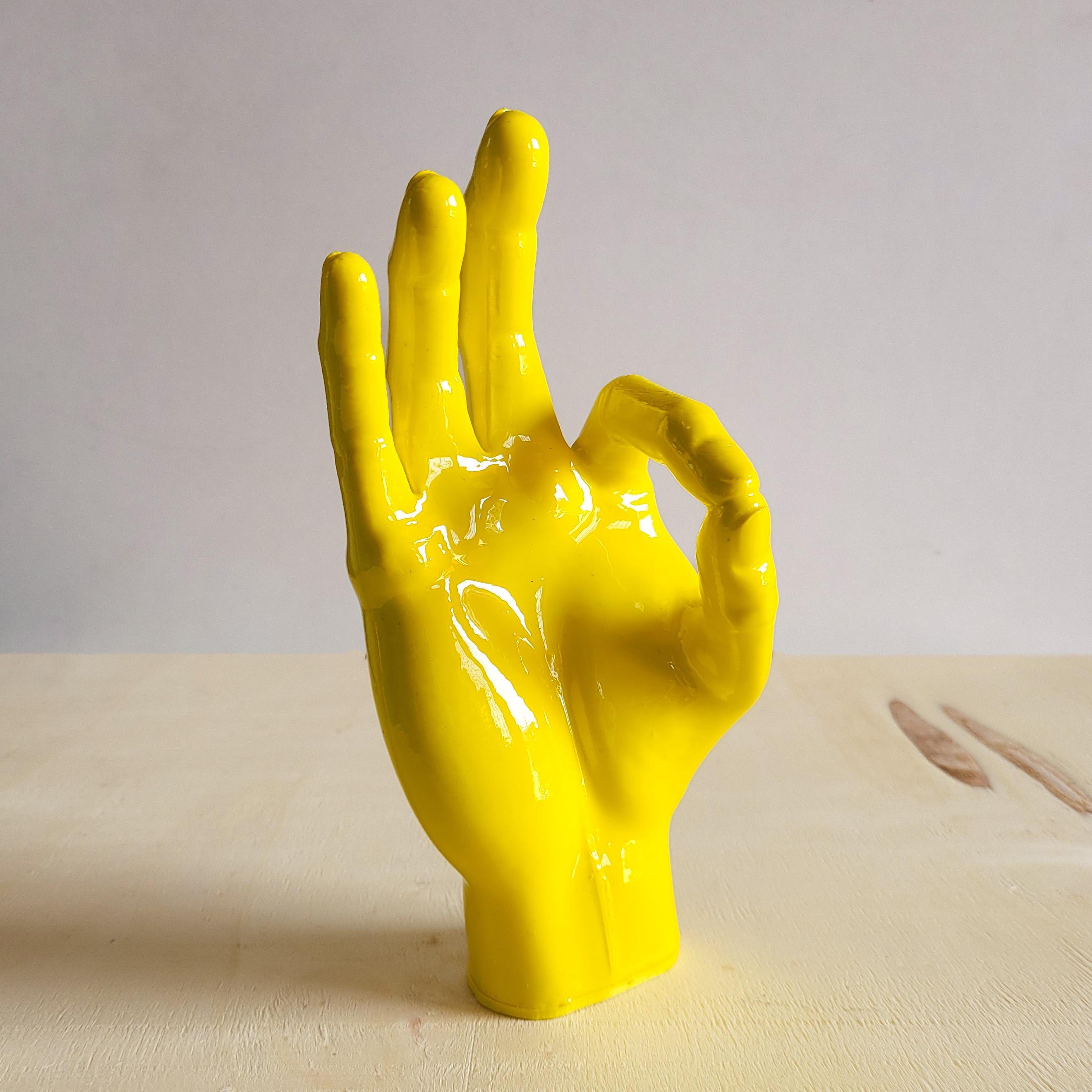 Yellow | OK Hand Sculpture: Handmade Biopolymer Art - Modern Decor - Etsy