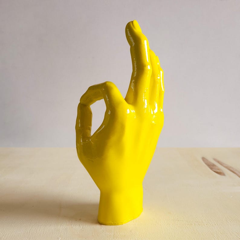 Yellow | OK Hand Sculpture: Handmade Biopolymer Art - Modern Decor - Etsy