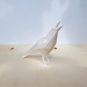 Low Poly Crow Figurine | Handmade Biopolymer | Minimalist Scandinavian ...