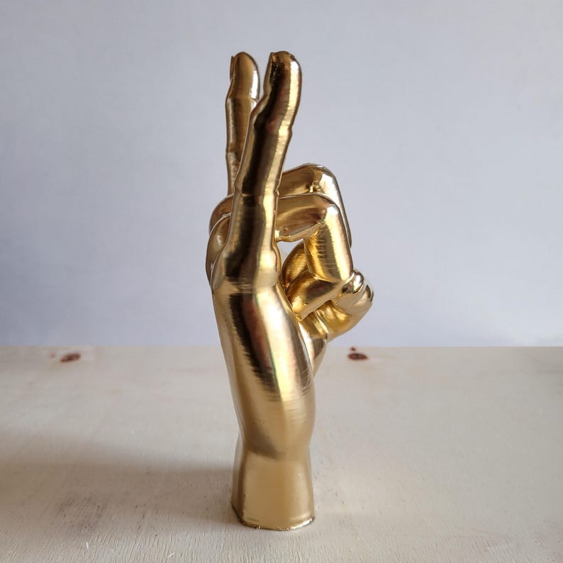 Gold | Rock on Hand Sculpture: Handmade Biopolymer Decor - Etsy