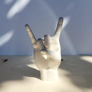 Metal Hand Rock Sign Sculpture | Handcrafted Rock and Roll Inspired ...