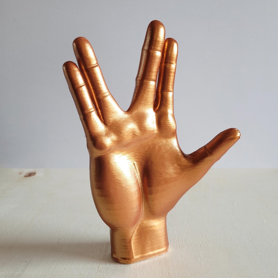 Bronze | Handcrafted Spock Hand Vulcan Salute Sign | Decorative Star ...