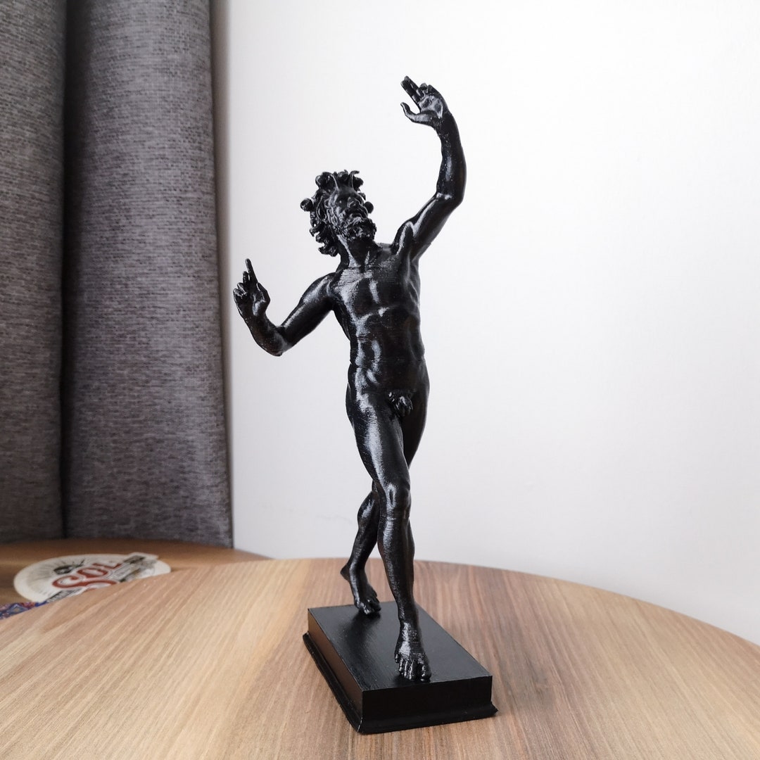 Pompeii Dancing Faun Sculpture Handcrafted Mythological Art Roman ...