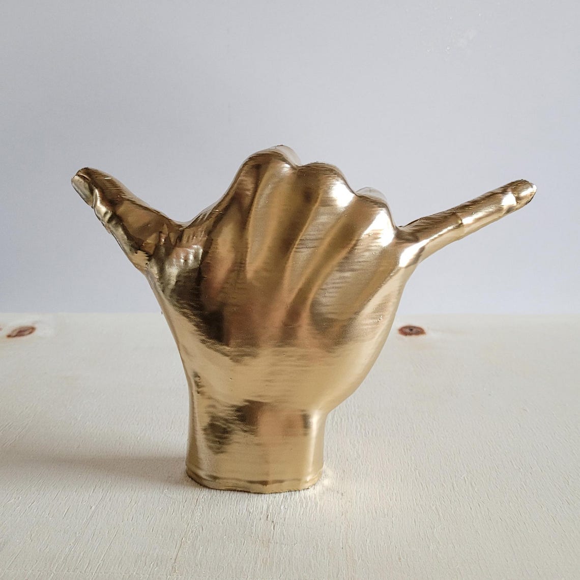 Gold Colored Hawaiian Shaka Hand Sculpture | Handcrafted Hawaiian Sign ...