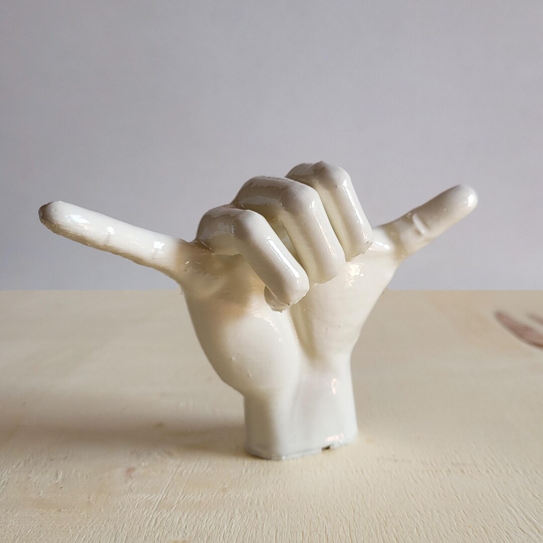 Bone White | Hawaiian Shaka Hand Sculpture | Handcrafted Hawaiian Sign ...