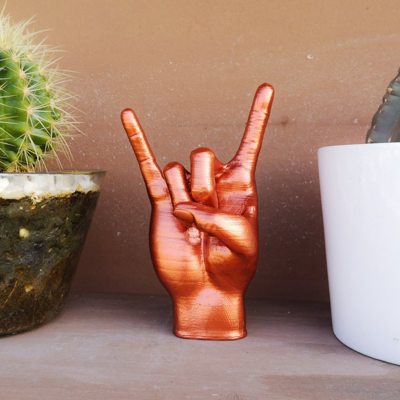 Metal Hand Metal Sign Hand Sculpture Different Color - Etsy