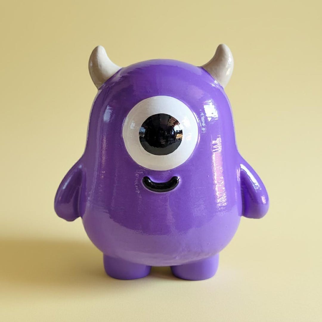 3D Printed One-eyed Monster Figurine: Collectible Desk Art Toy - Etsy