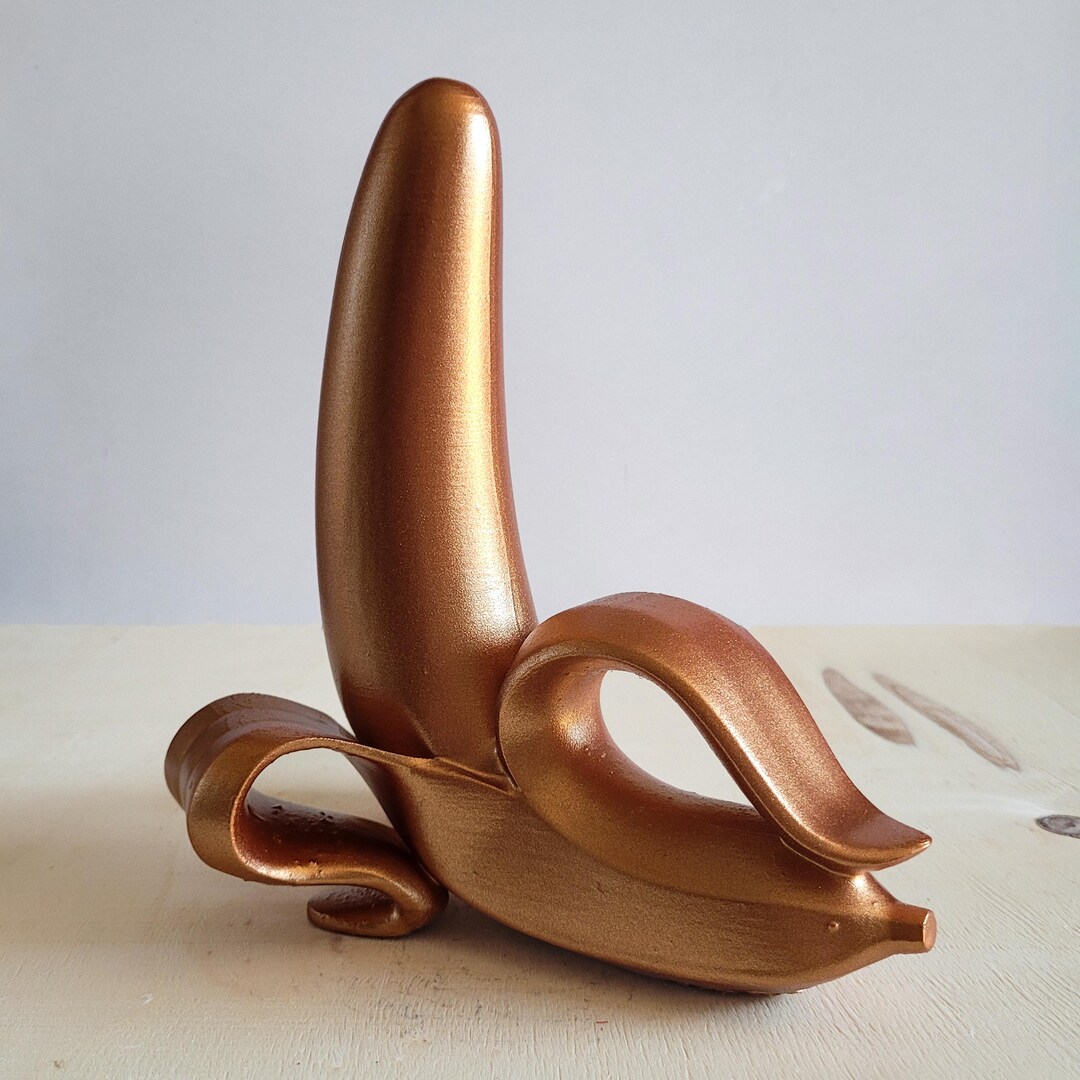 Bronze | Peeled Banana Sculpture | Unique Handmade Decor | 20cm (7.9 ...