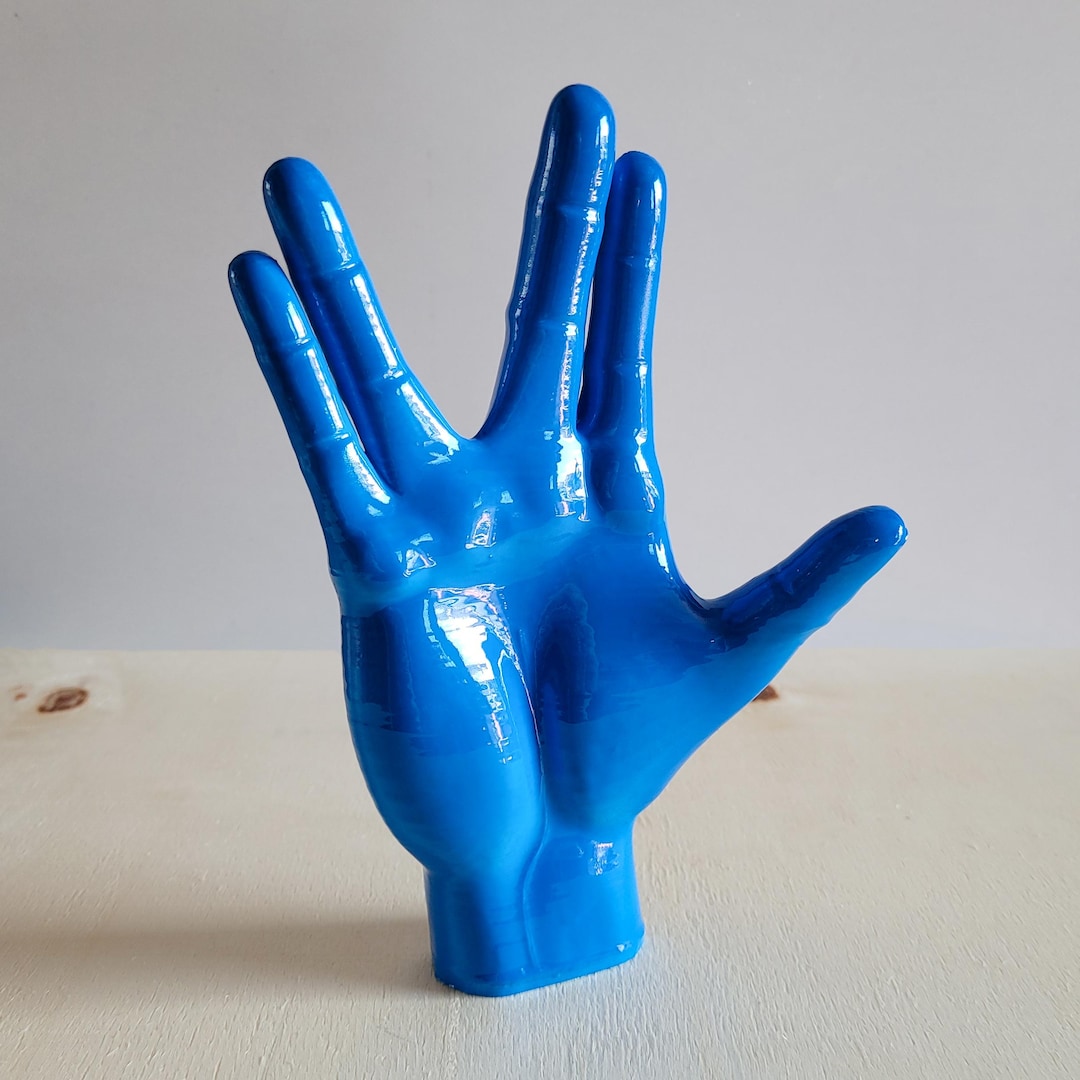 Blue | Handcrafted Spock Hand Vulcan Salute Sign | Decorative Star Trek ...