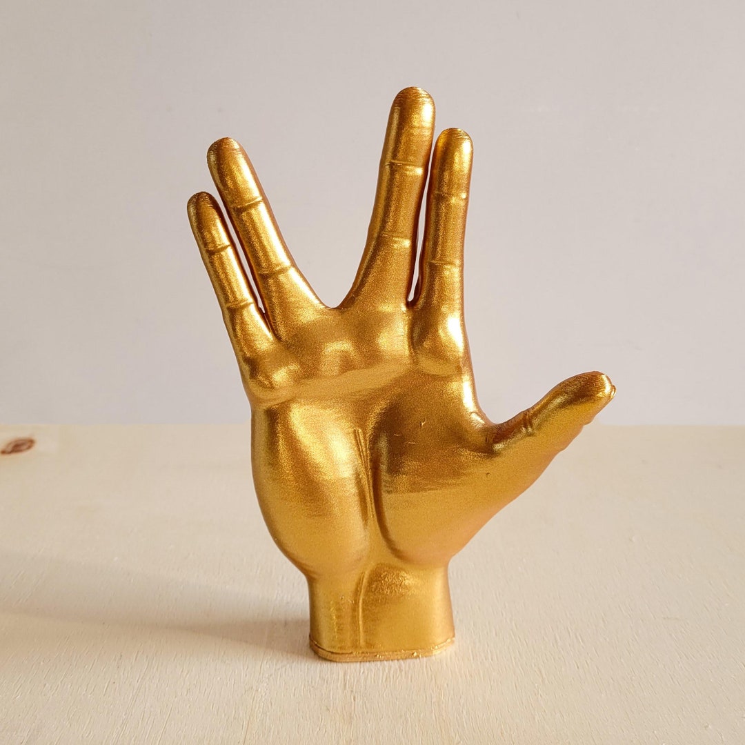 Antique Gold | Handcrafted Spock Hand Vulcan Salute Sign | Decorative ...