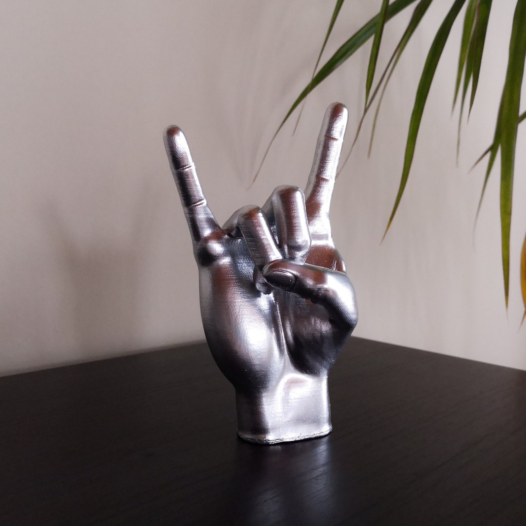 Metal Hand Metal Sign Hand Sculpture Different Color - Etsy