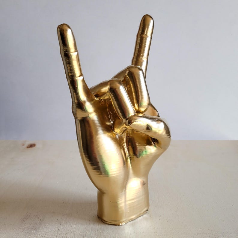 Gold | Rock on Hand Sculpture: Handmade Biopolymer Decor - Etsy