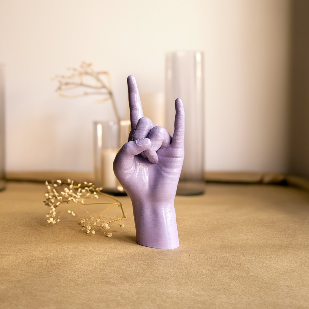 Metal Hand Rock Sign Sculpture Handcrafted Rock and Roll Inspired Decor ...