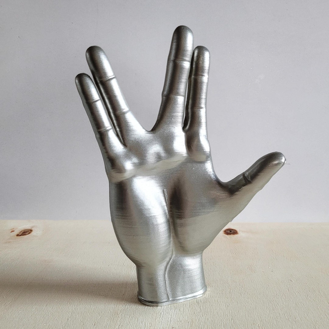Silver Colored Handcrafted Spock Hand Vulcan Salute Sign | Decorative ...