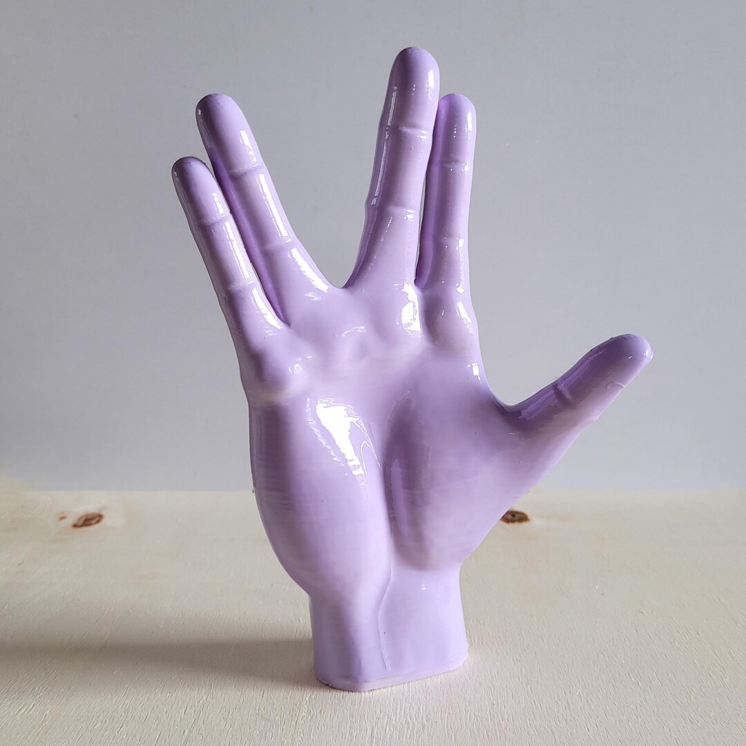 Pastel Purple | Handcrafted Spock Hand Vulcan Salute Sign | Decorative ...