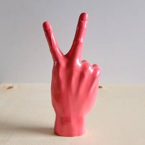 Pink | Victory Hand Sculpture | Handcrafted Victory Sign | Decorative ...