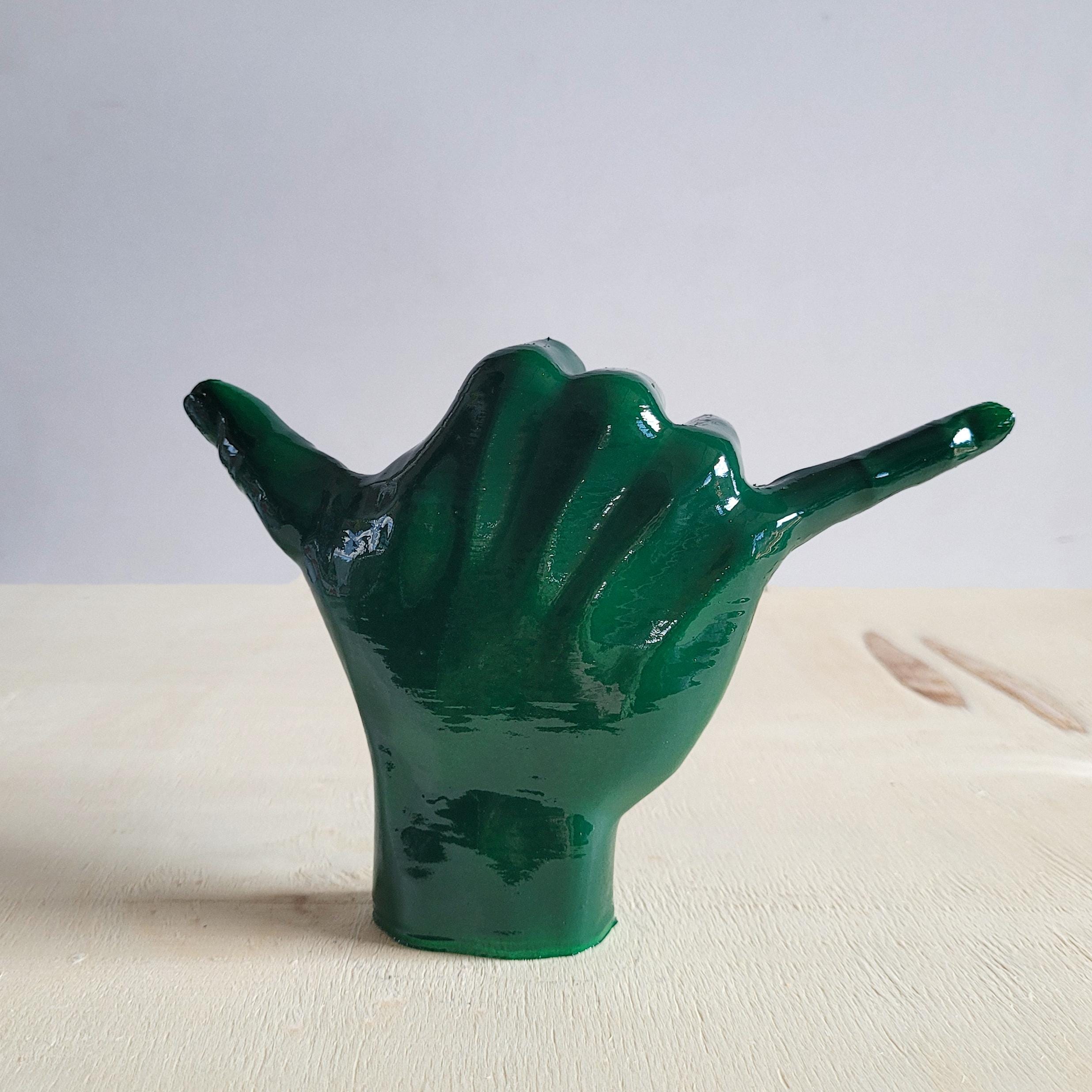Emerald Green | Hawaiian Shaka Hand Sculpture | Handcrafted Hawaiian ...