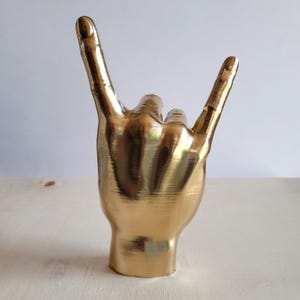 Gold | Rock on Hand Sculpture: Handmade Biopolymer Decor - Etsy