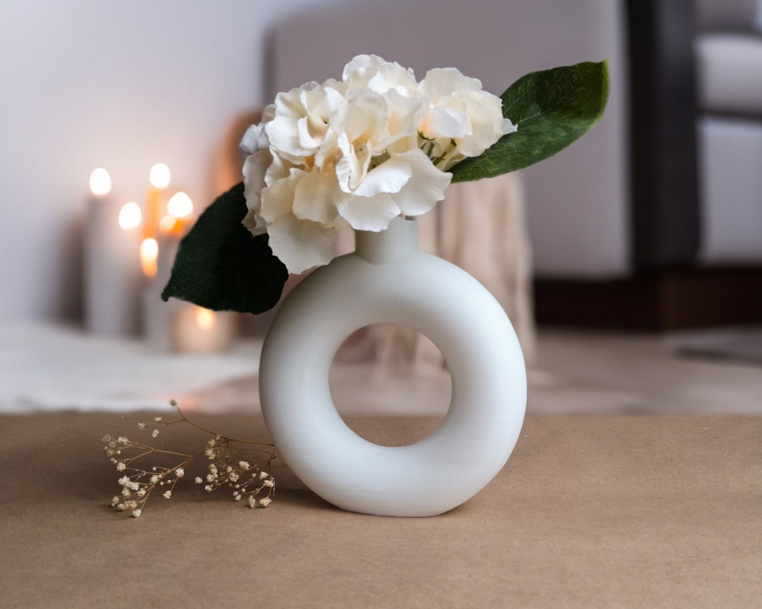 Donut Vase Nordic Minimalist Dried Flowers Doughnut Circle Vase ...