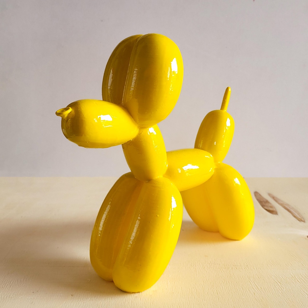 Yellow | Tabletop Balloon Dog Sculpture | Handcrafted Dog Figurine ...