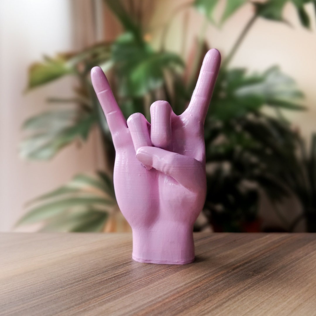 Metal Hand Rock Sign Sculpture Handcrafted Rock and Roll Inspired Decor ...