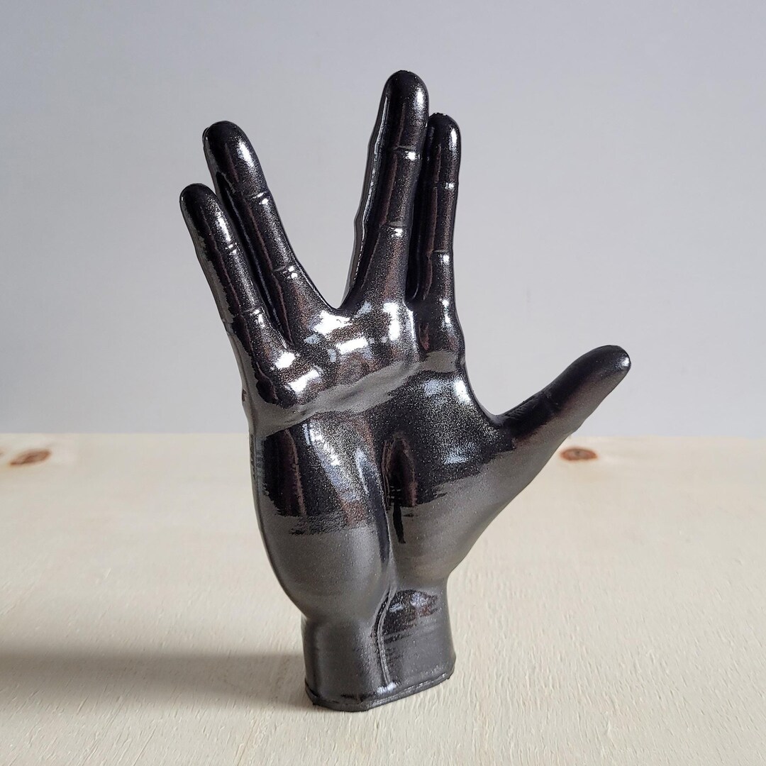 Galaxy Black Handcrafted Spock Hand Vulcan Salute Sign | Decorative ...