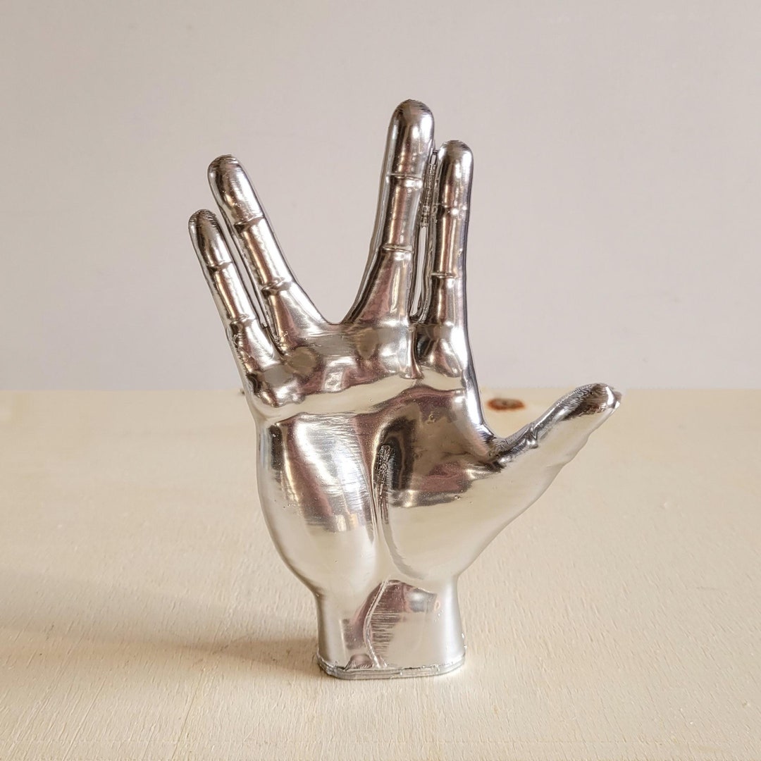 Chrome | Spock Hand Sculpture: Star Trek Inspired Home Decor - Etsy