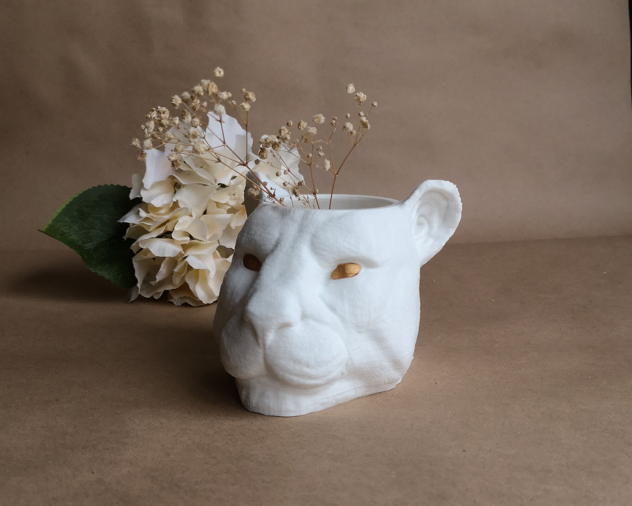 Leopard Pot Panther Flower Vase Puma Planter Head Vase - Etsy