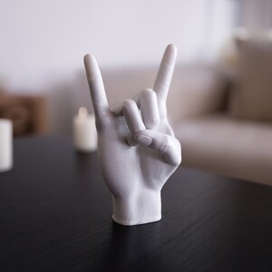 Metal Hand Rock Sign Sculpture Handcrafted Rock and Roll Inspired Decor ...