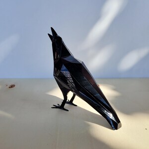 Low Poly Crow Figurine | Handmade Biopolymer | Minimalist Scandinavian ...