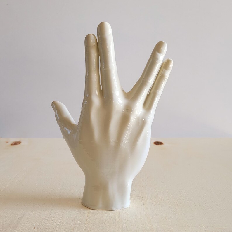 Bone White | Handmade Spock Hand Sculpture: Star Trek Inspired Home ...