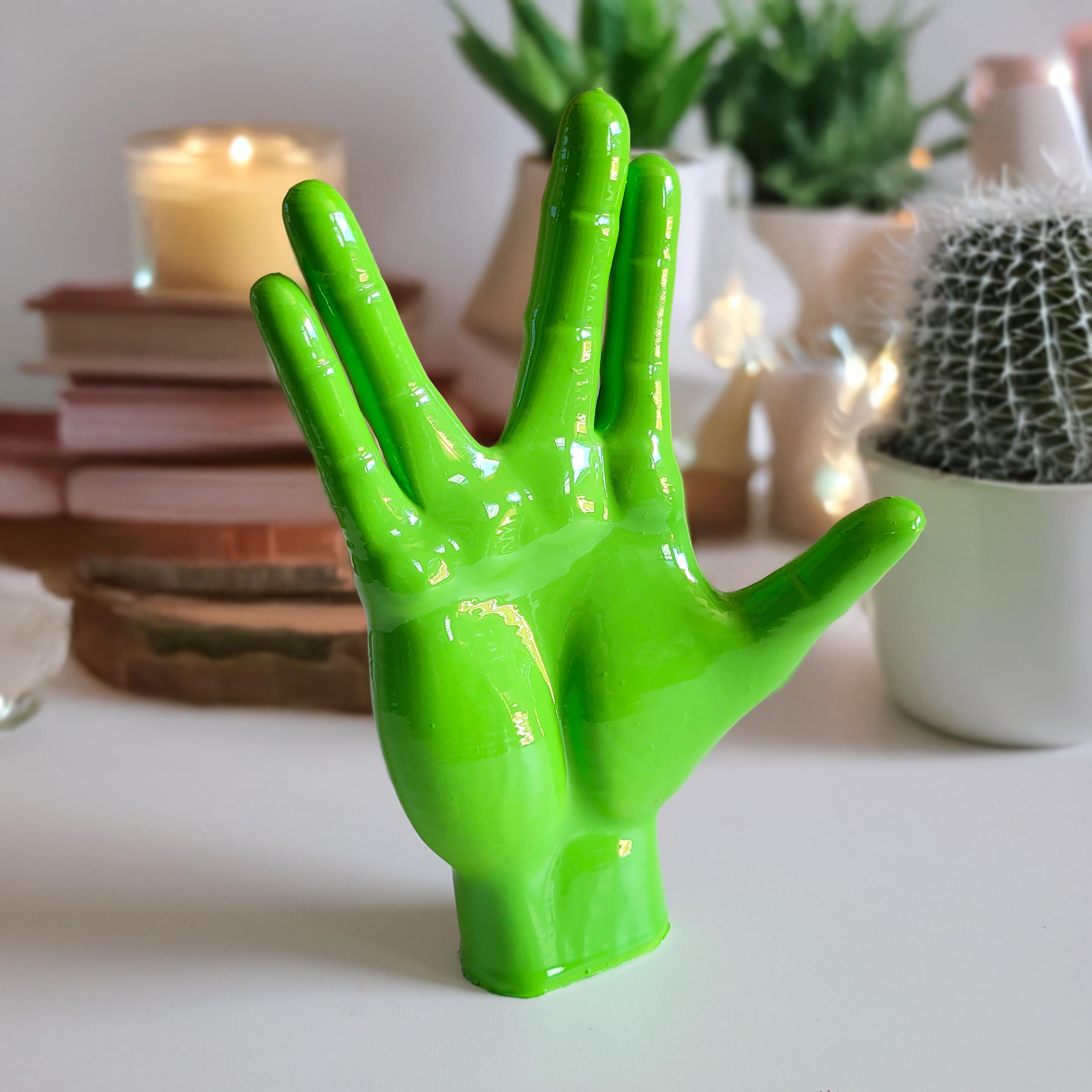 Lime Green | Handcrafted Spock Hand Sculpture: Star Trek Decor - Etsy
