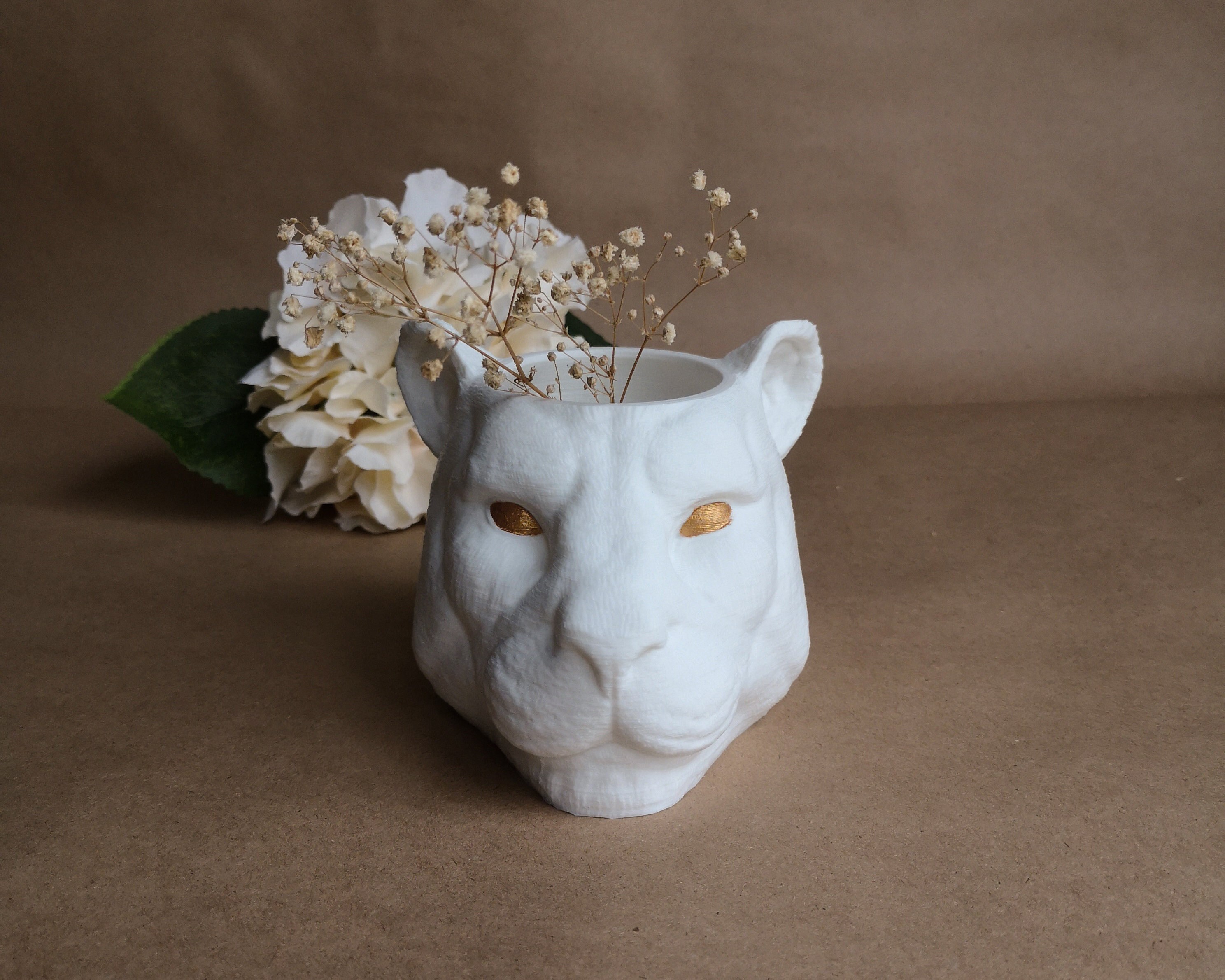 Leopard Pot Panther Flower Vase Puma Planter Head Vase - Etsy