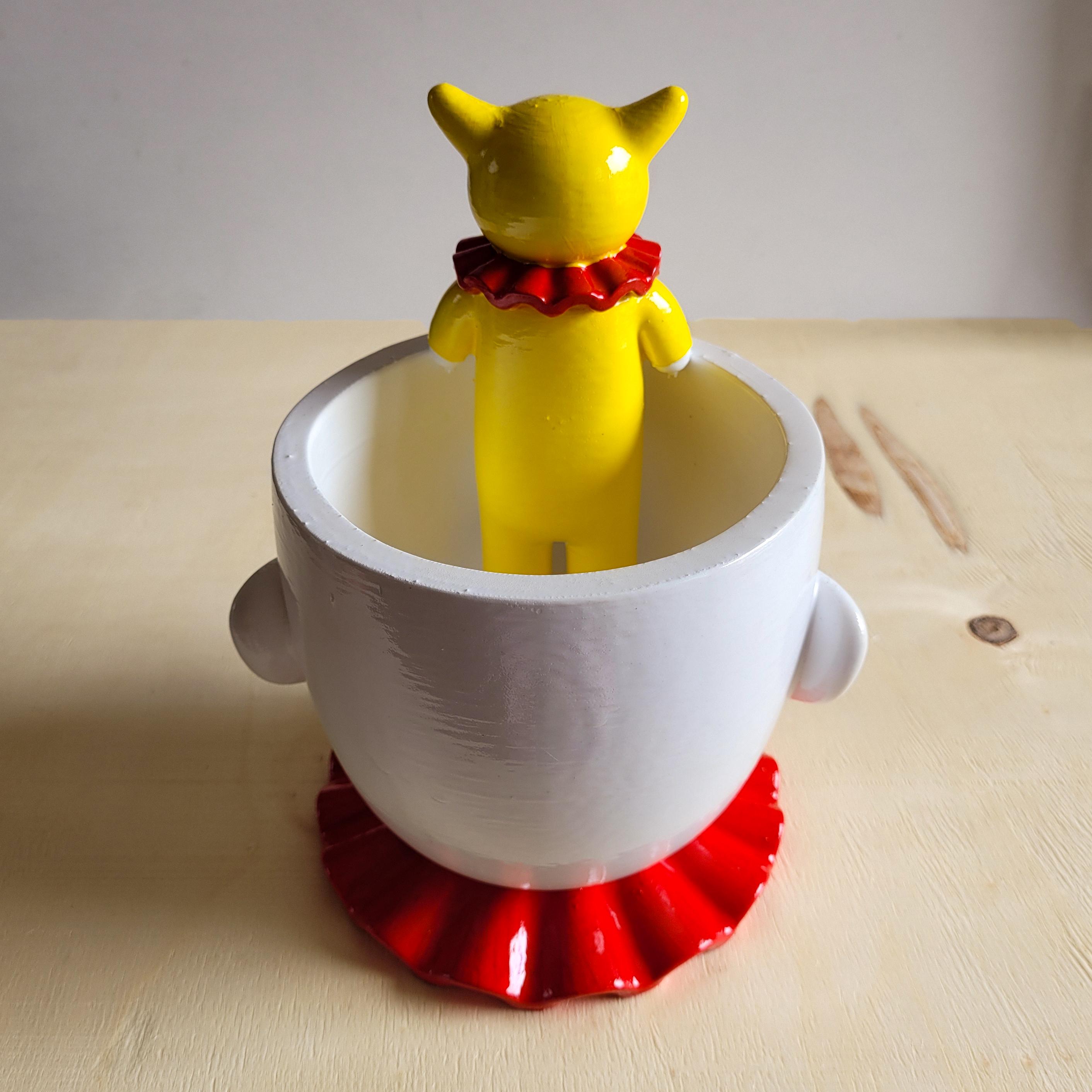 Double Clown Planter Pot | Quirky 3D Printed Circus Decor | Hand ...