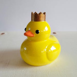 King Duck Rubber Duck Figurine | 12.3cm Tall | Handmade Biopolymer ...