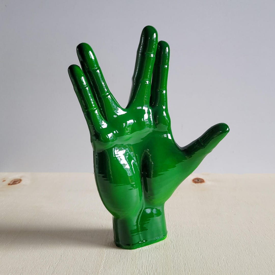 Green | Handcrafted Spock Hand Vulcan Salute Sign | Decorative Star ...