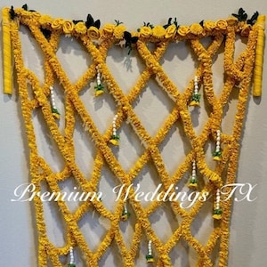 Yellow Phoolo Ki Chadar Sehra, Wall Decor, Backdrop, Shaadi, Shaadi ...