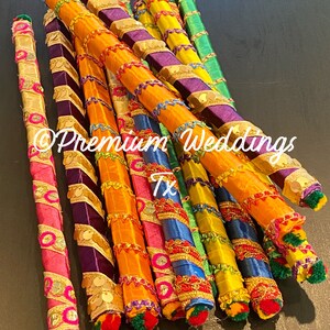 Wood Dandiya Sticks | Mehndi Decor | Sangeet | Mehndi | Navaratan ...