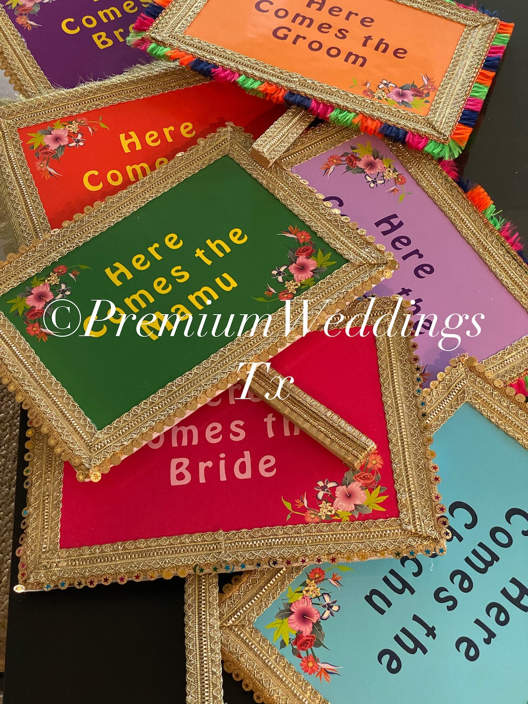 Handmade Desi Wedding Banners: Bride & Groom Entrance Props - Etsy