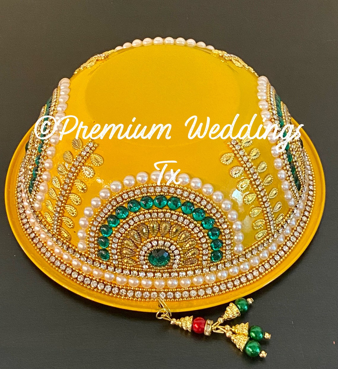 Handmade Rhinestone Mehndi Bowl: Indian Wedding Decor - 1ct - Etsy