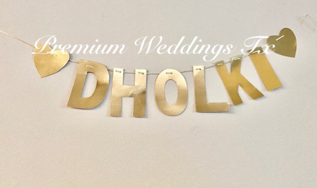 Dholki Banner: Metallic Card Stock Indian Wedding Decor - Etsy