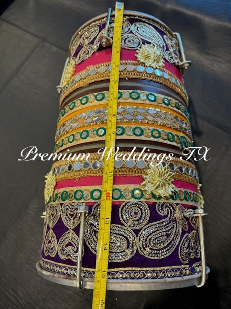 Handmade Sangeet Dhol: Indian Wedding Decor, Musical Instrument - 1ct ...
