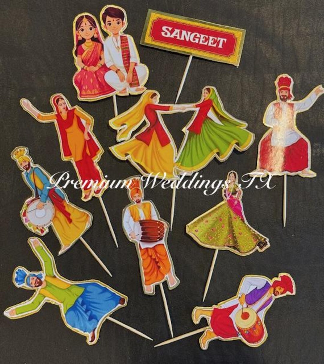 10ct Haldi Cupcake Toppers,cupcake Toppers, Food Picks, Shaadi Mubarak ...