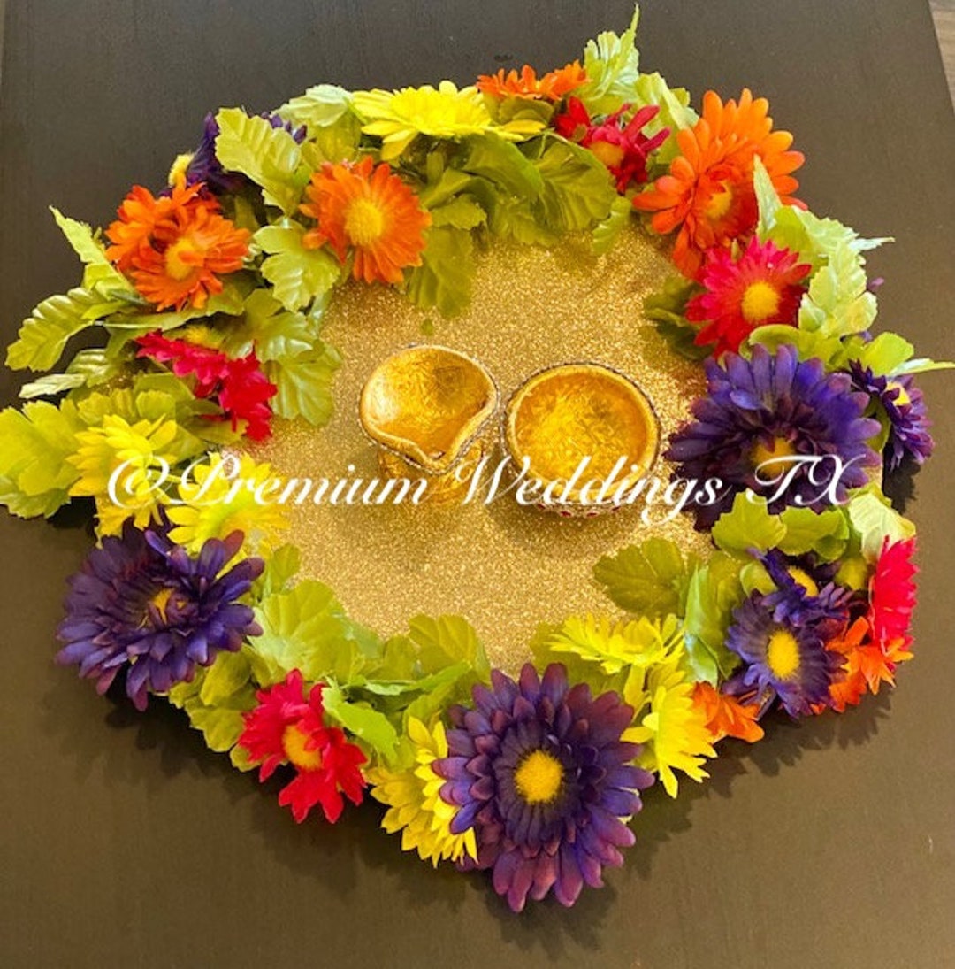 Mehndi Thaali ,mehndi Plate,thaali,puja,mehndi Decor, Mayoon, Uptan ...