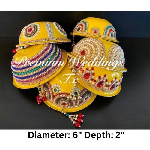 Handmade Rhinestone Mehndi Bowl: Indian Wedding Decor - 1ct - Etsy