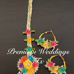 Kids Gold Gotta Jewelry Set: Handmade Indian Wedding Earrings & Tikka ...