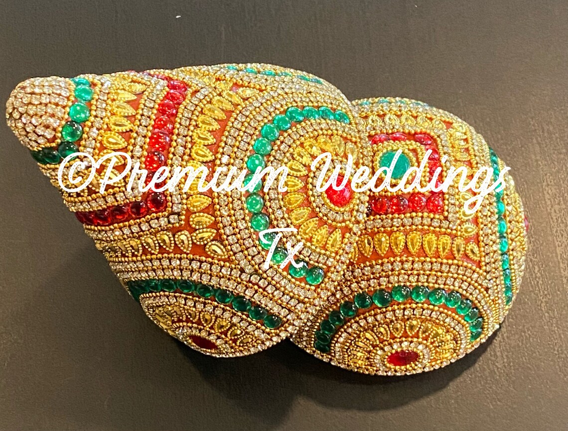 Rhinestone Coconut Cover: Indian Wedding Decor, Puja Kalesh - Etsy
