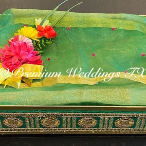 Handmade Wedding Thaal: Decorative Bari Gift Box With Organza Envelope ...
