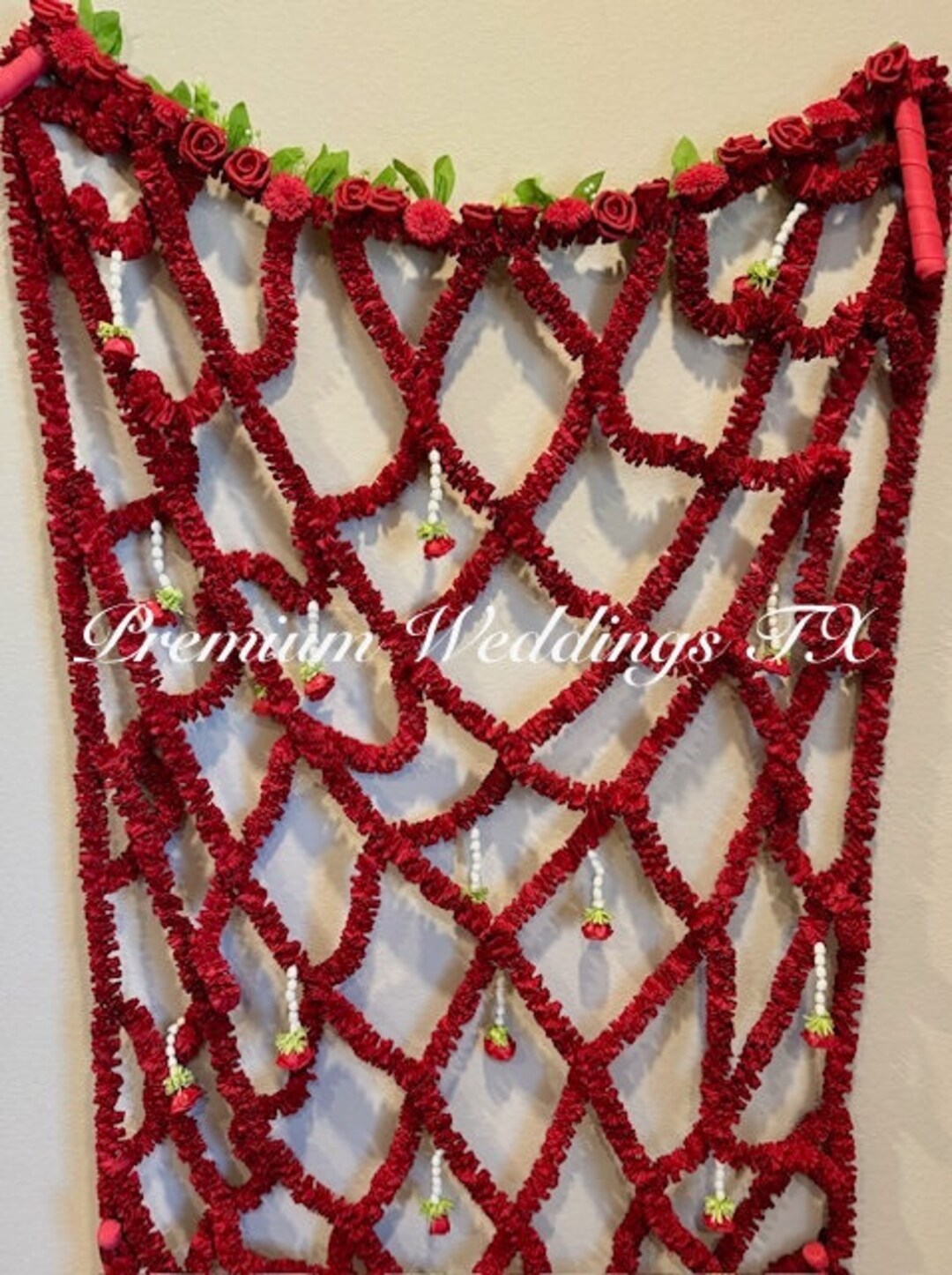 Red Phoolo Ki Chadar, Floral Canopy, Floral Backdrop, Shaadi, Shaadi ...